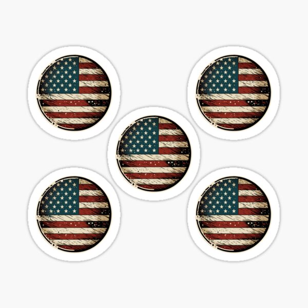 "Vintage American Flag 5-pack" Sticker for Sale by Pixel-Blender ...