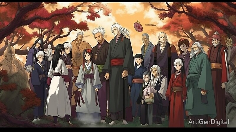 "Anime Characters Digital Potrait Print" by ArtiGenDigital | Redbubble