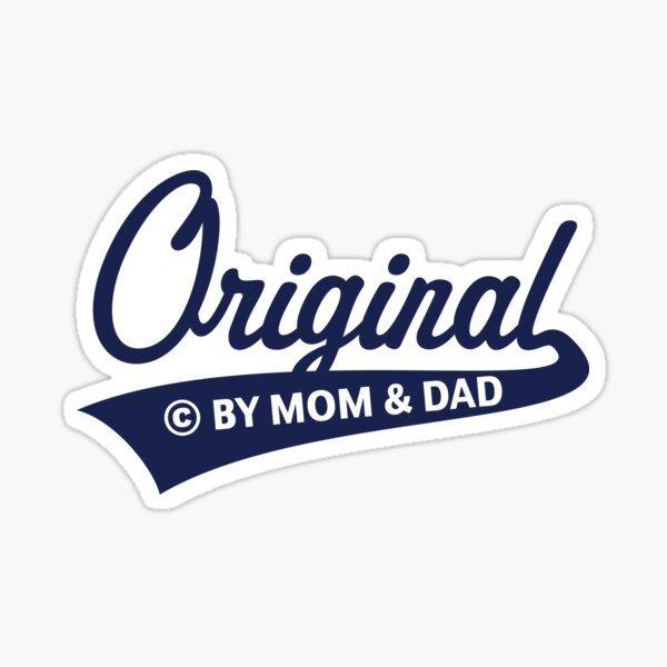 "Original – © By Mom And Dad (Birth / Baby / Navy)" Sticker for Sale by ...