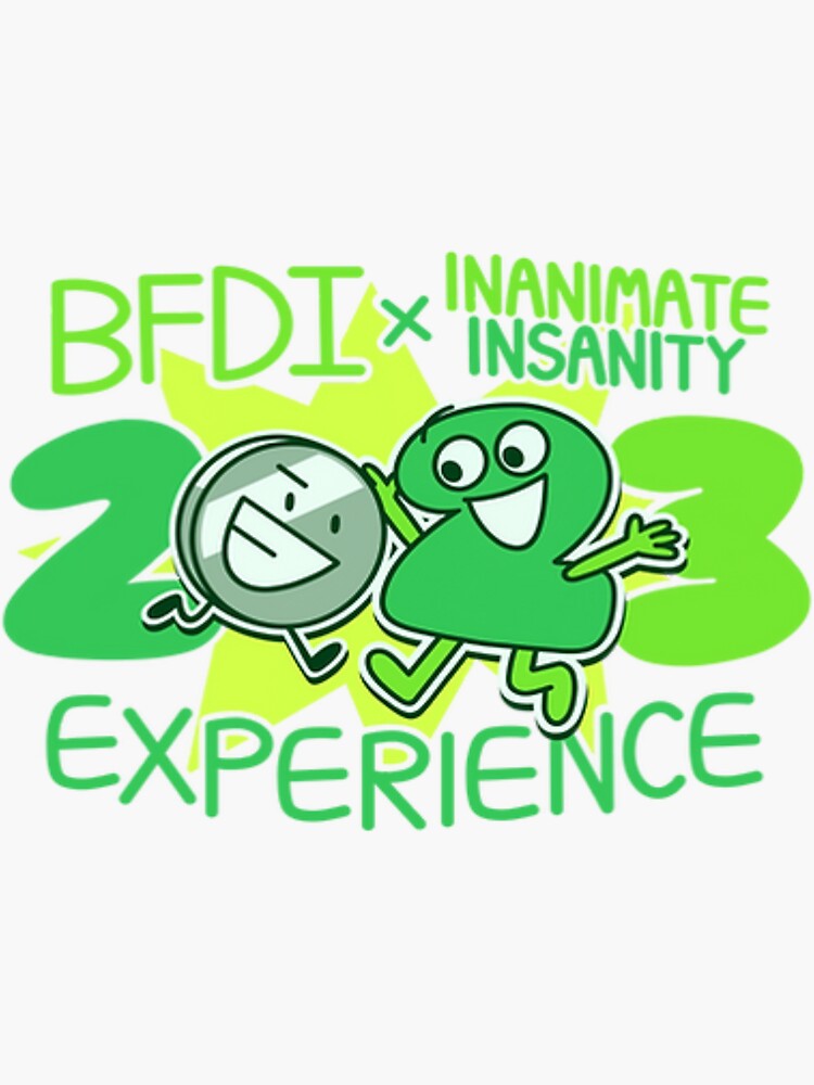 "BFDI x Inanimate insanity 2023 Experience Design!" Sticker for Sale by TheBoomBoxx | Redbubble