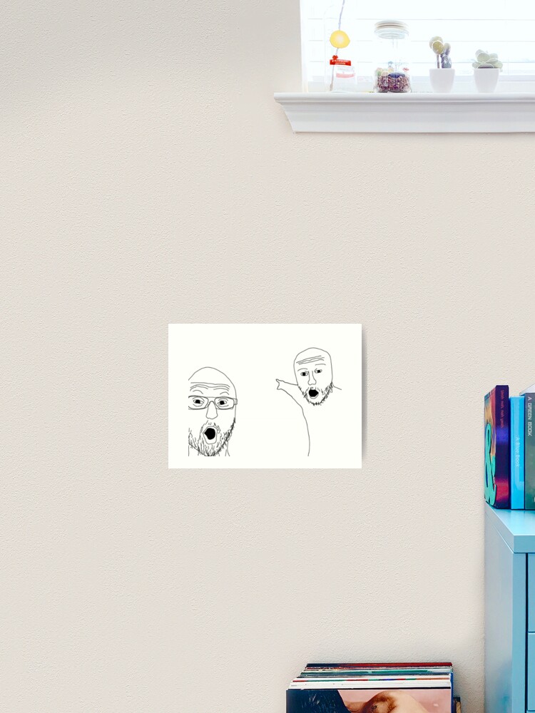 "pointing soyjaks" Art Print for Sale by snowyguy | Redbubble