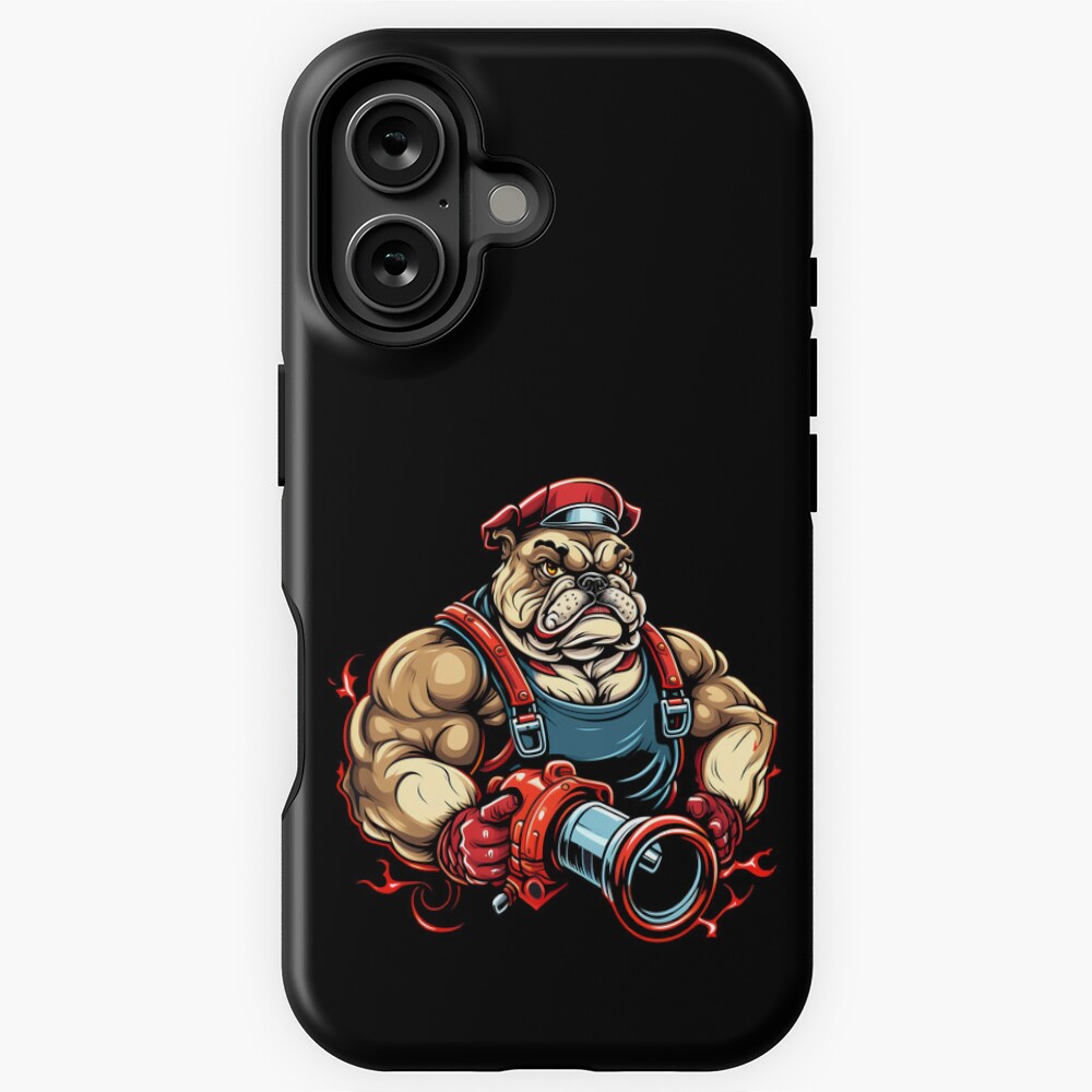 "Firefighter Bulldog" Sticker for Sale by Meliafroggy | Redbubble