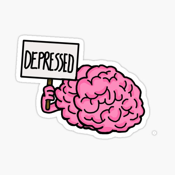 "Depressed brain." Sticker for Sale by sssartin | Redbubble