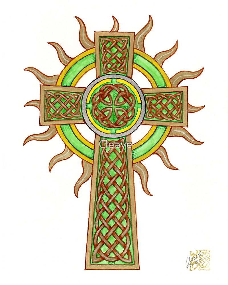 "Celtic Cross with Golden Sun Rays" by Cleave | Redbubble