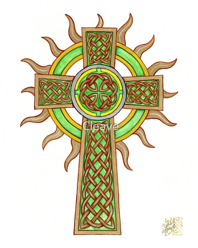 "Celtic Cross with Golden Sun Rays" by Cleave | Redbubble