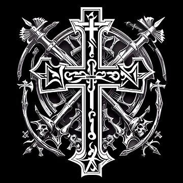 "Metal Band Style Logo with Cross and Skulls, Emo or Heavy Metal ...