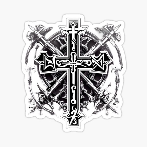 "Metal Band Style Logo with Cross and Skulls, Emo or Heavy Metal ...