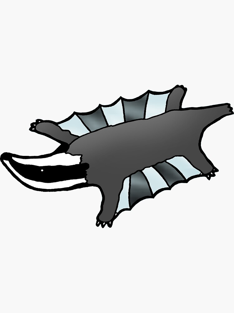 "Flying badger" Sticker by barlbarian | Redbubble
