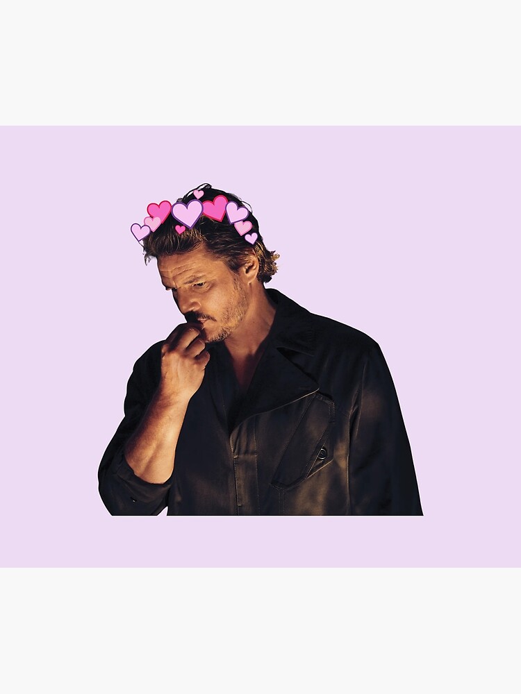 Pedro Pascal Pink Hearts Crown Cute Tapestry sold by Historical Elbow ...