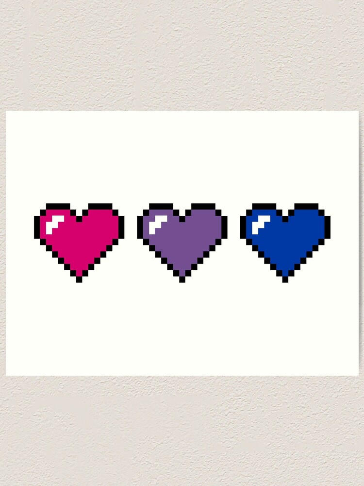 "Bi Pixel Hearts" Art Print for Sale by porcupride | Redbubble