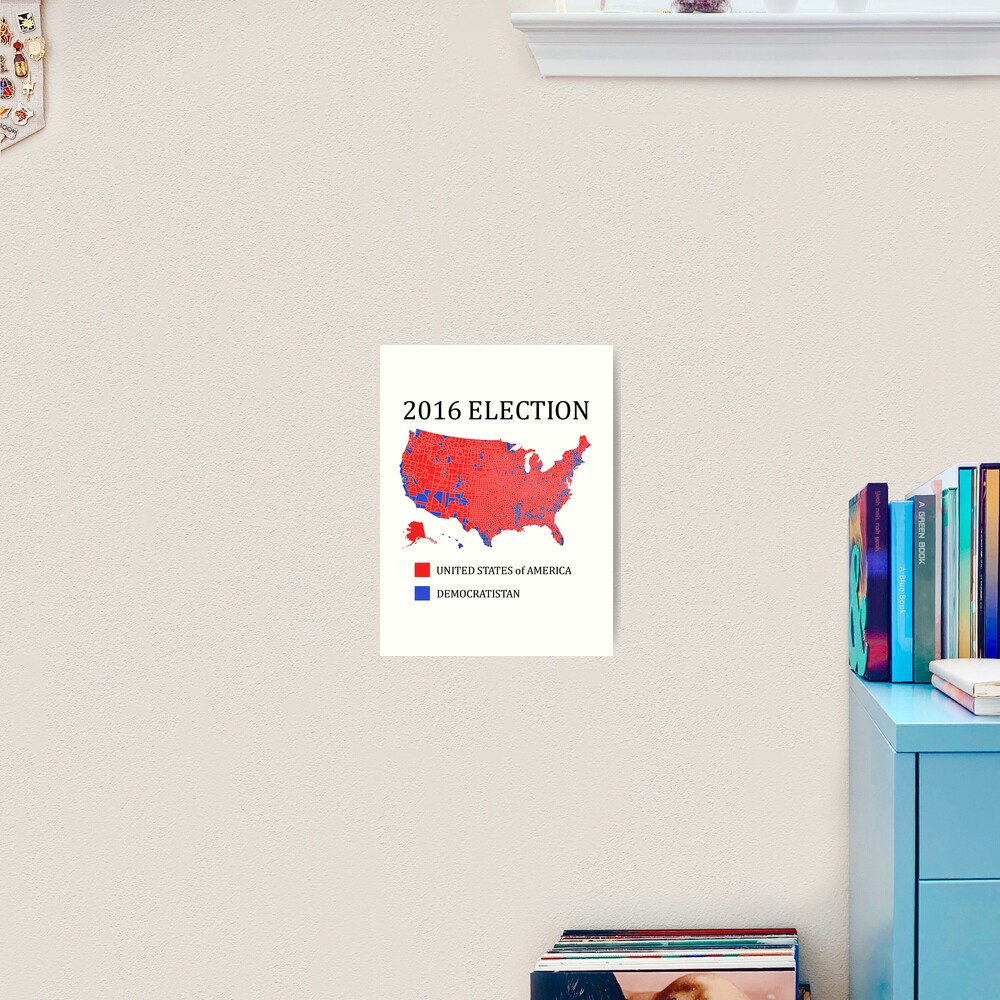 "Election Map Of 2016 Presidential Election By County" Art Print by ...