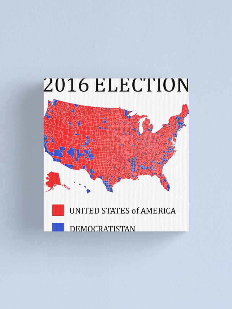 "Election Map Of 2016 Presidential Election By County" Canvas Print by ...