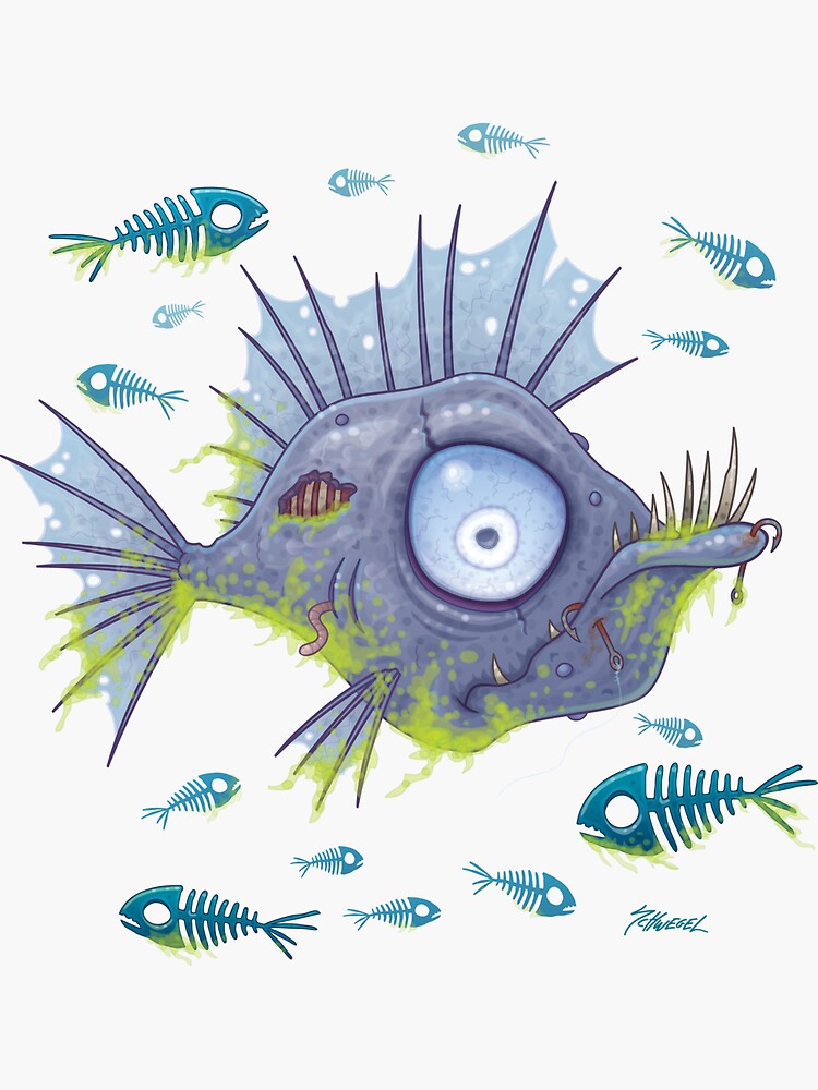 "Zombie Fish" Sticker by fizzgig | Redbubble