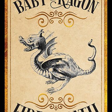 "Enchanted Baby Dragon Fire Breath Apothecary Recipe Witch Label For ...