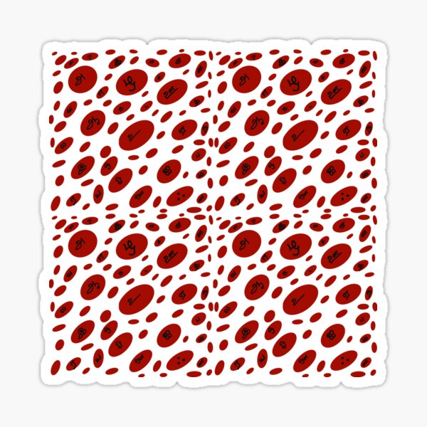 "Tamil letters in red patches" Sticker for Sale by Pen-queen | Redbubble