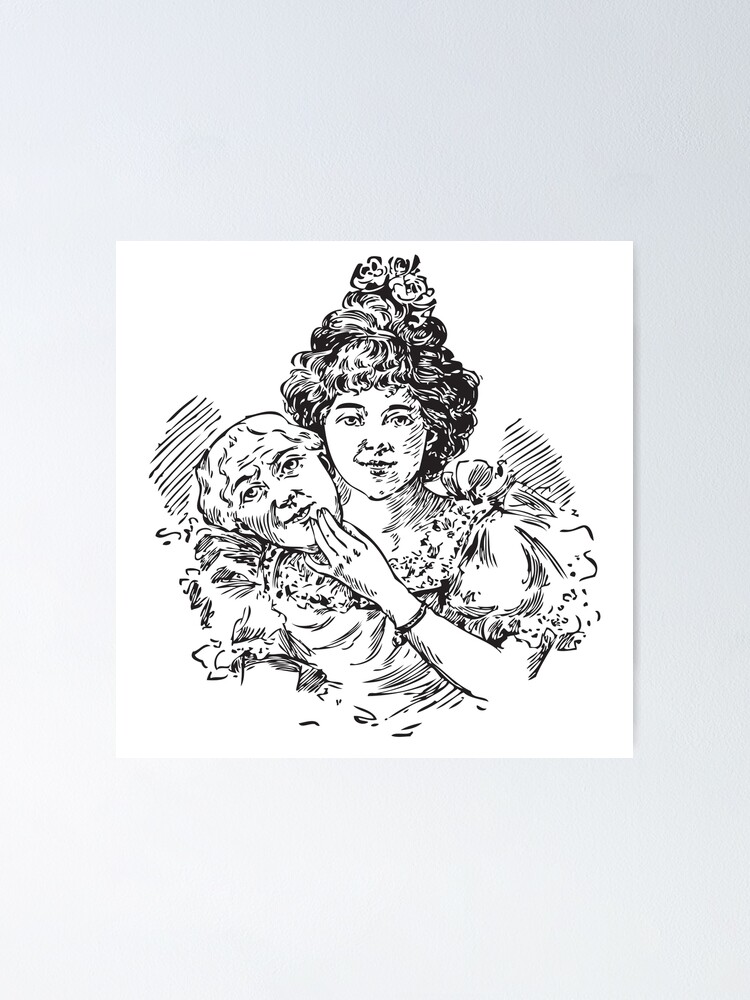 "2 Faced Woman Abstract Art" Poster for Sale by BruceALMIGHTY | Redbubble