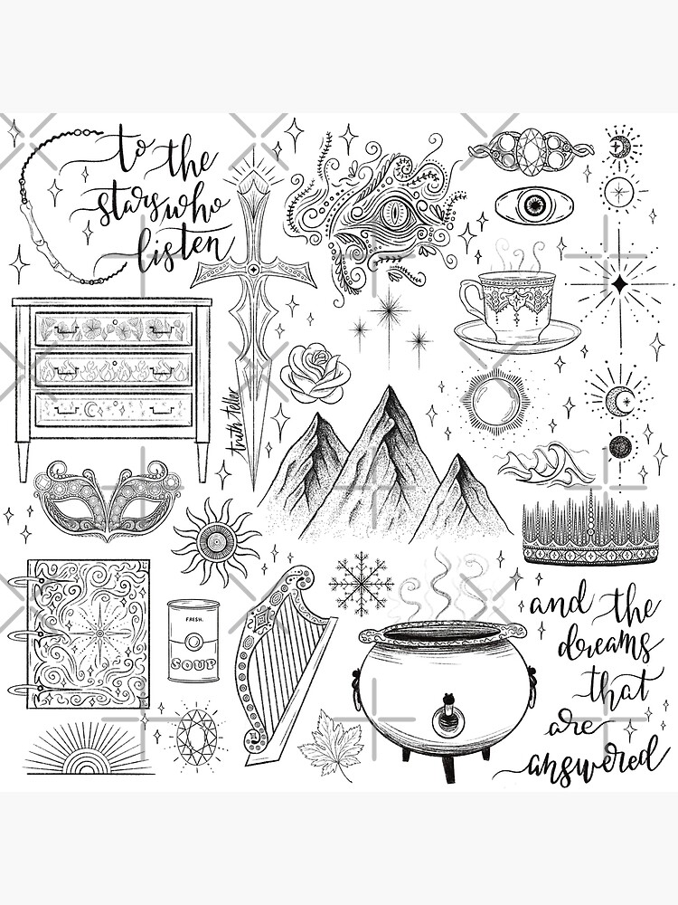 ACOTAR Object Flat Lay Premium Matte Vertical Poster sold by & k ...