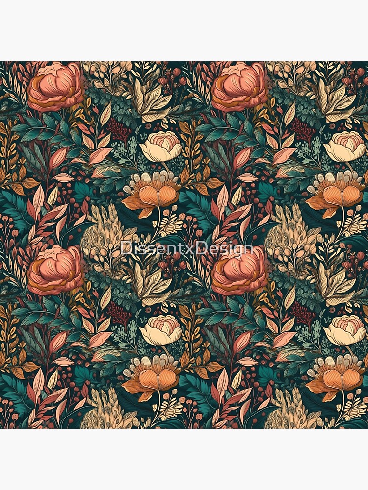"Romantic Illustrated Florals - Contrasting Colors" Sticker for Sale by ...
