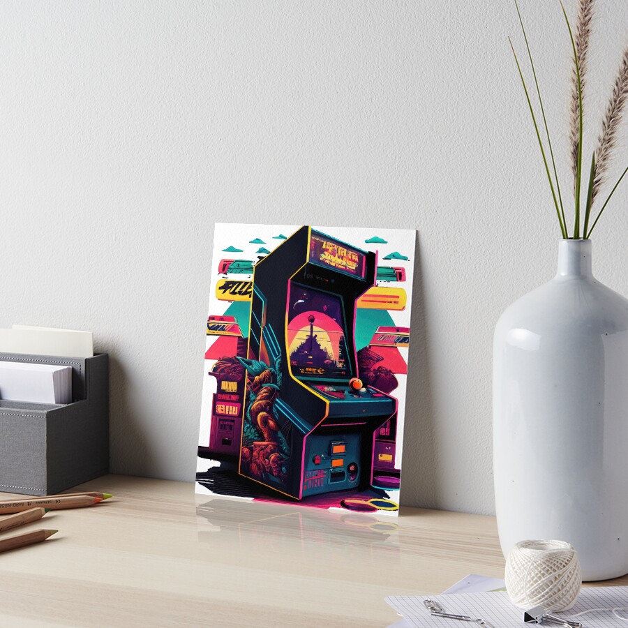 "Arcade game machine, vintage style 80's" Poster for Sale by ...