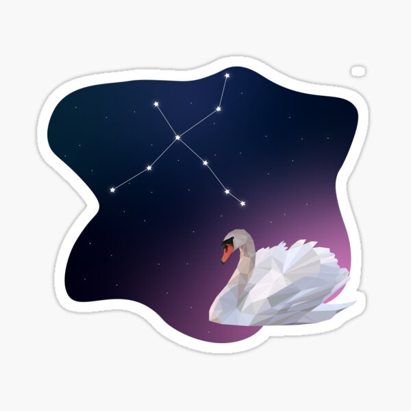 "Geometric Swan Cygnus constellation" Sticker for Sale by foxynatic ...
