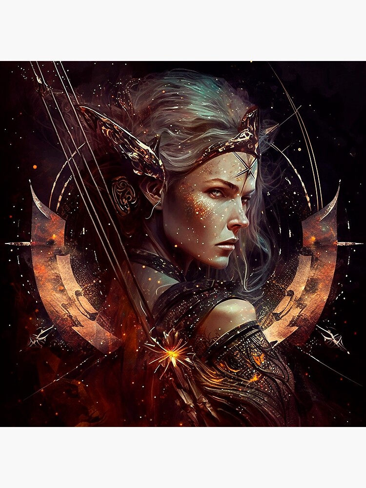 "Sagittarius Zodiac AI Art Archer Woman" Poster for Sale by Greta ...