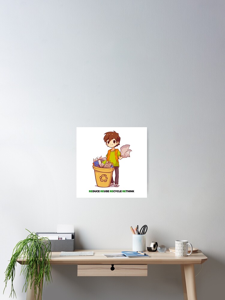 "Anime-style Reduce, Reuse, Recycle, Rethink: Illustration for Eco ...
