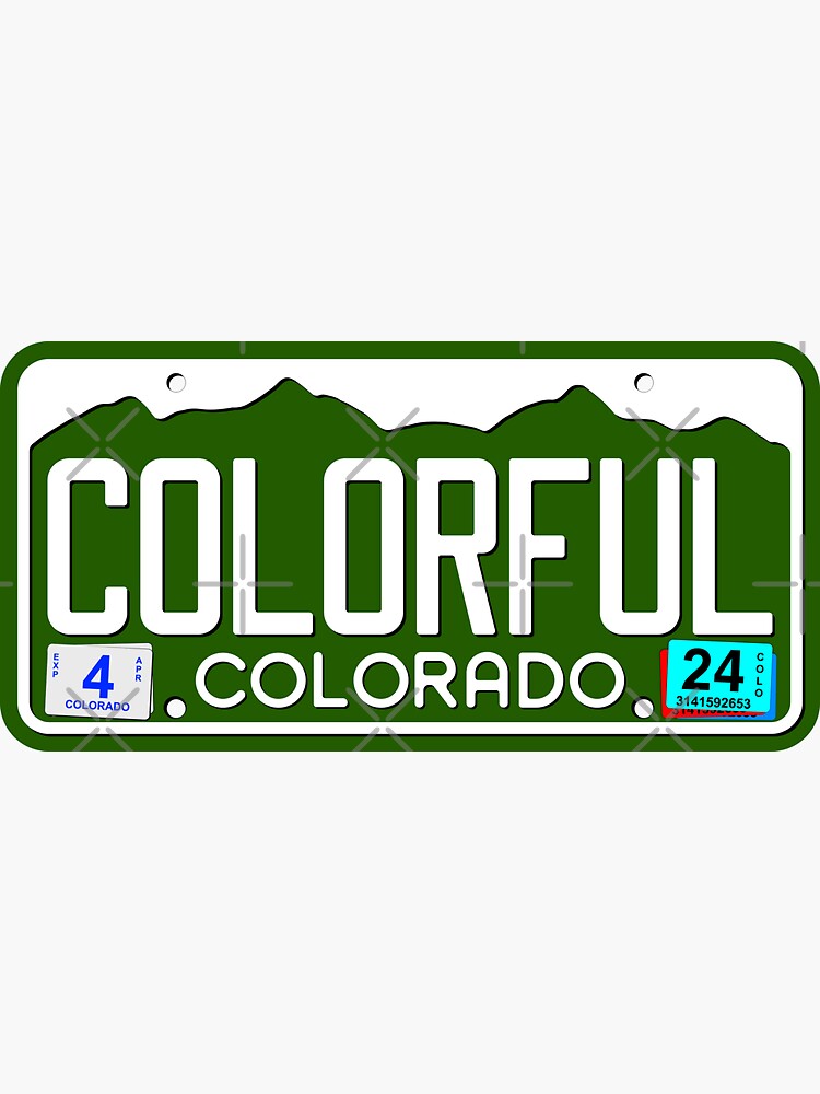 "Colorado License Plate - COLORFUL COLORADO" Sticker for Sale by RonTo ...