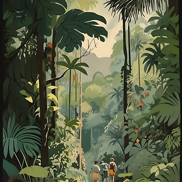 "Jungle Trek: A Vintage Gouache of Costa Rica's Manuel Antonio National ...