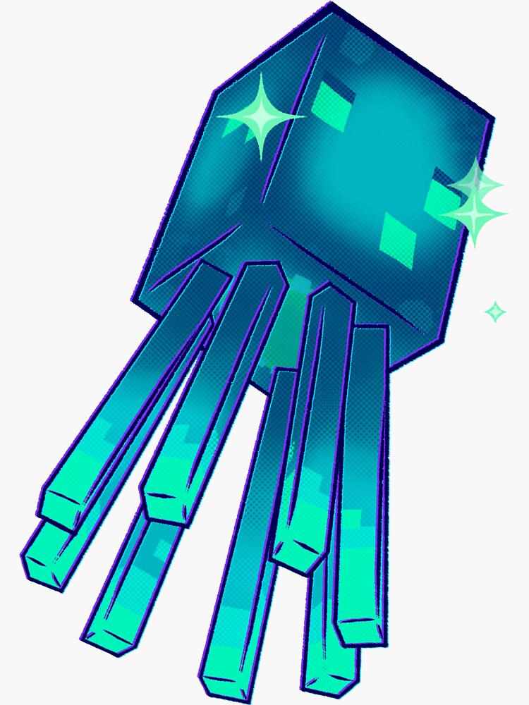 Minecraft Glow Squid° . ° .•" Sticker for Sale by krake Silly | Redbubble