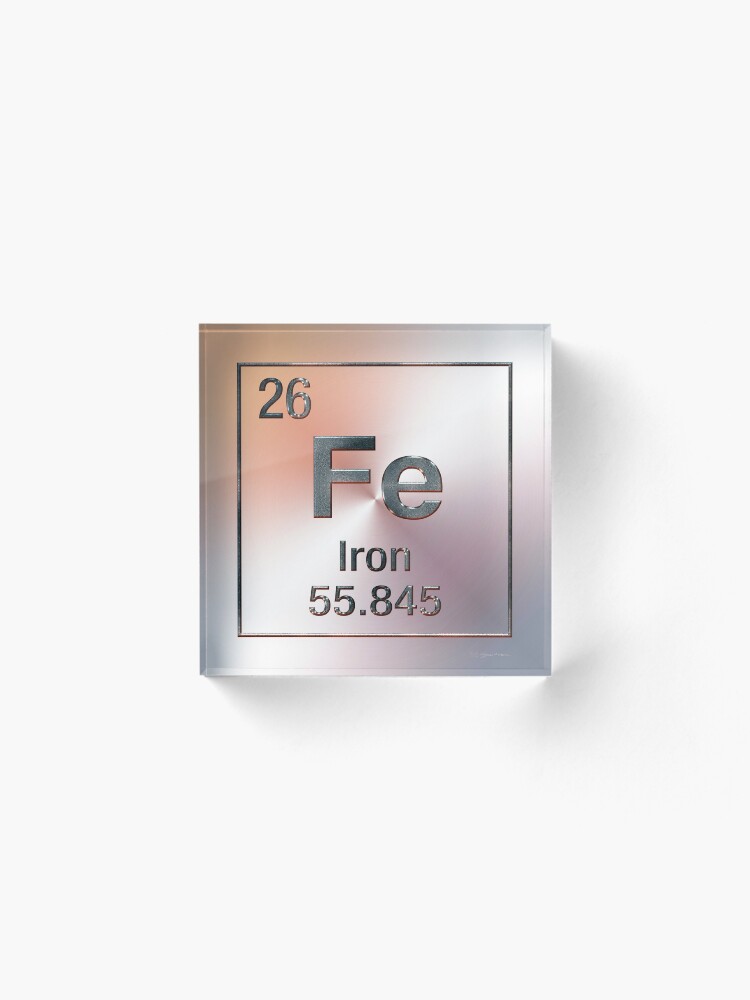 "Periodic Table of Elements - Iron (Fe)" Acrylic Block for Sale by ...