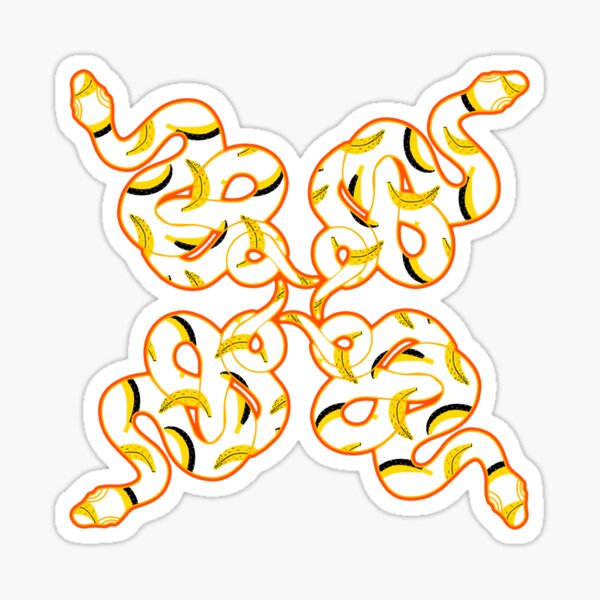 "Banana Snakes" Sticker for Sale by FreyStrandDraws | Redbubble