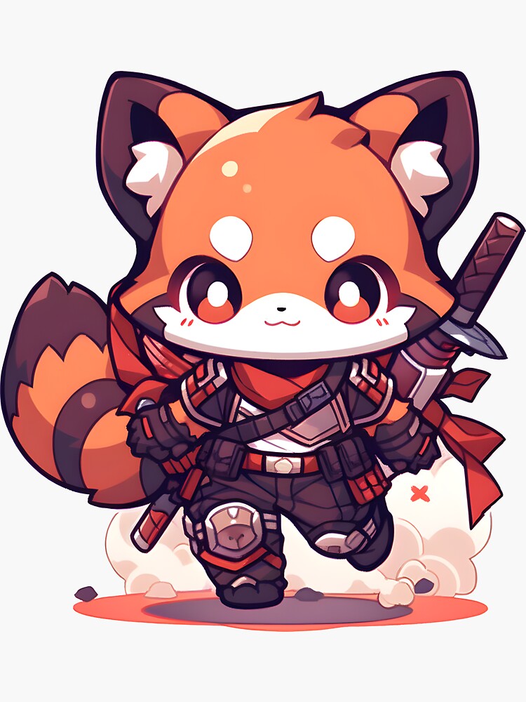 "Ninja Red Panda!" Sticker for Sale by TheeDigitalDen | Redbubble
