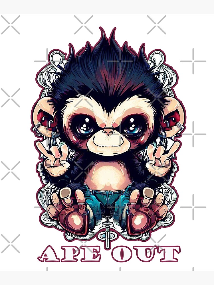 Cutiez Punk - Baby Monkey Ape Out Premium Matte Vertical Poster sold by ...