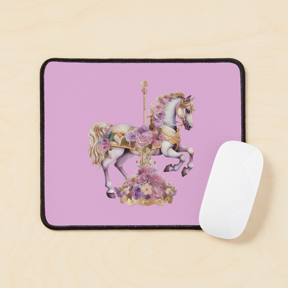 ""Violet Flora Carousel Horse."" Sticker for Sale by CherNikDesigns ...