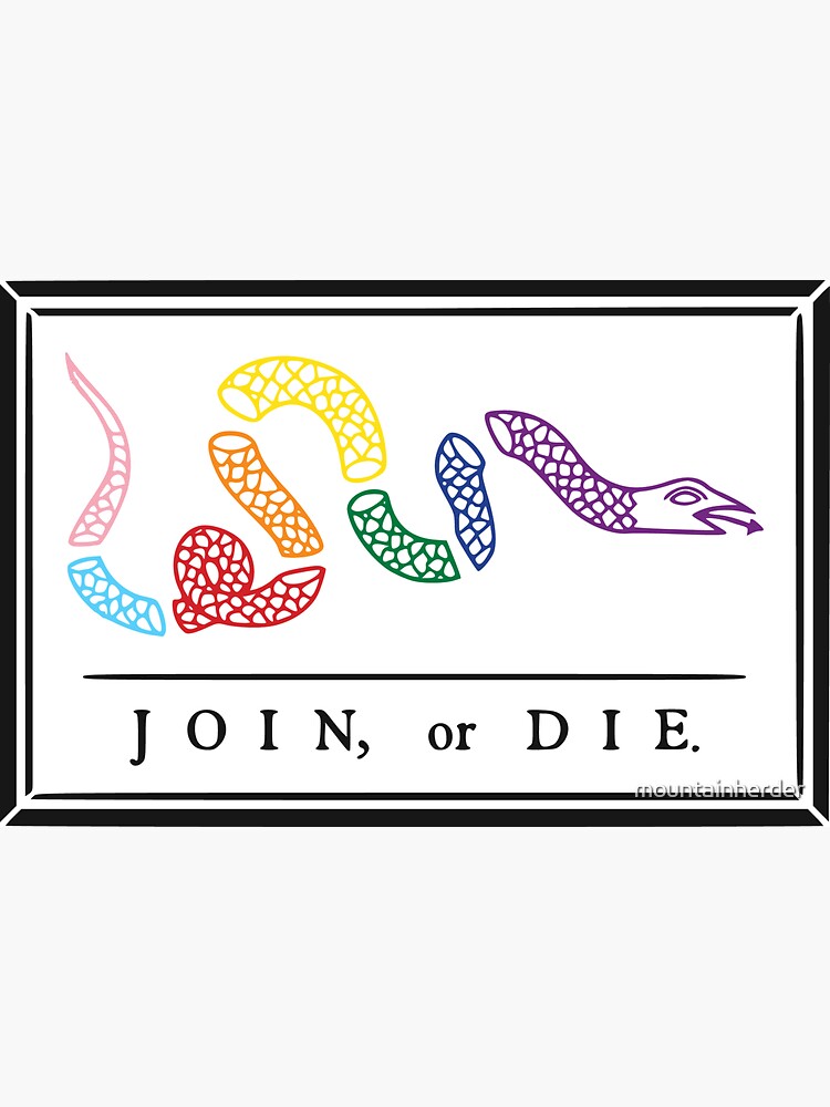 "Join, or Die" Sticker for Sale by mountainherder | Redbubble