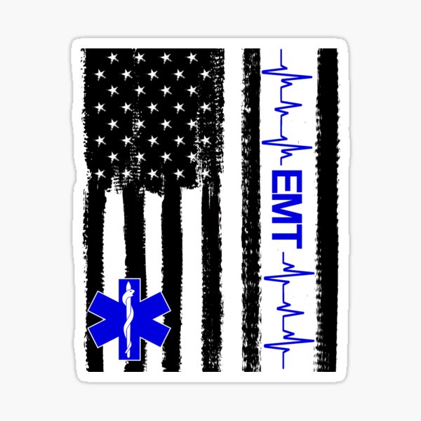 "EMT Paramedic US Flag" Sticker for Sale by PopArtDesigns | Redbubble