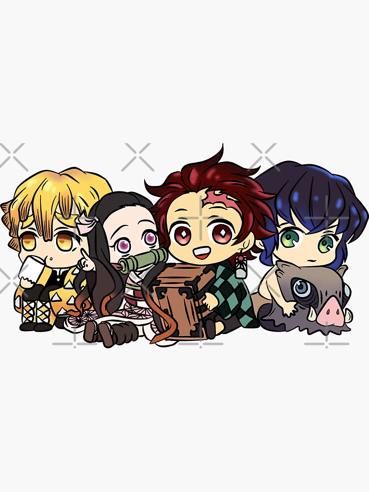 "Nezuko_Manga_Demon Slayer_Zenitsu_Tanjiro_Inosuke_Anime_Otaku" Sticker ...