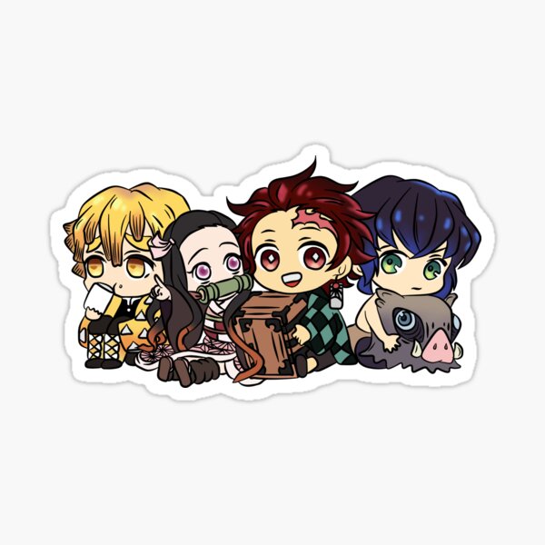 "Nezuko_Manga_Demon Slayer_Zenitsu_Tanjiro_Inosuke_Anime_Otaku" Sticker ...