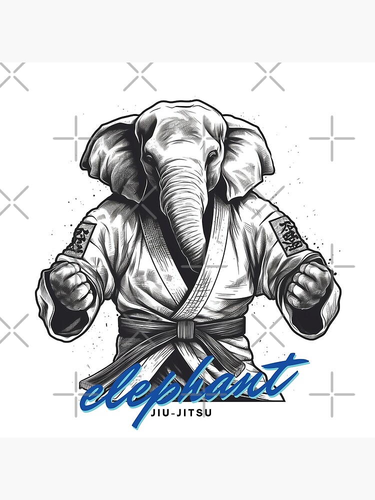"Animals of Jiu-Jitsu - Elephant - BJJ (White Background)" Poster for ...