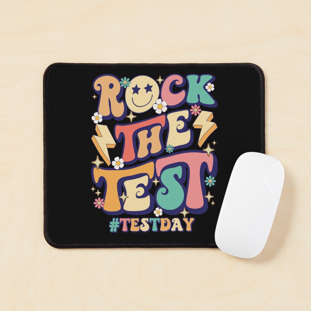 "Rock The Test Teacher Test Day Motivational Retro Groovy Testing Day ...