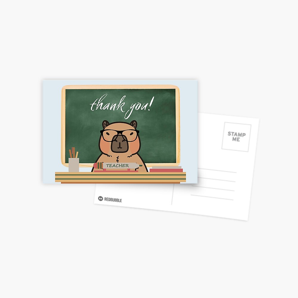 "Capybara Thank you Happy Teacher's Day" Sticker for Sale by artbybiyan ...
