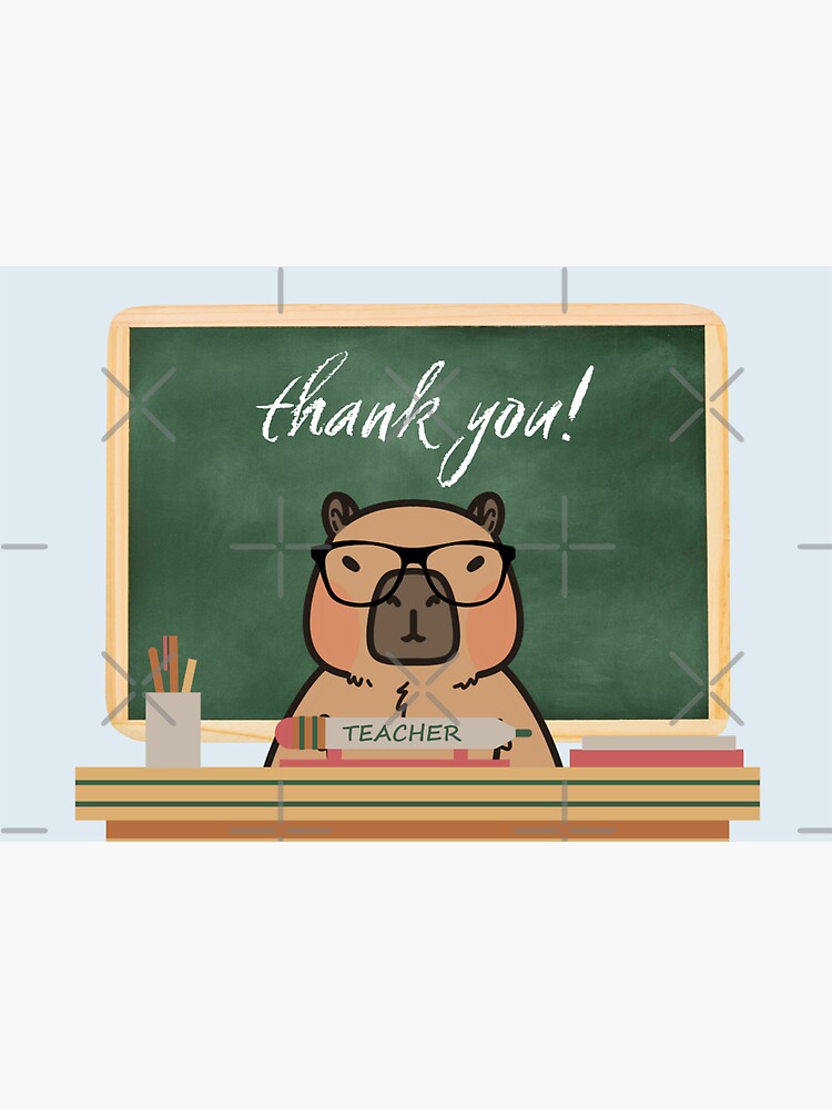 "Capybara Thank you Happy Teacher's Day" Sticker for Sale by artbybiyan ...