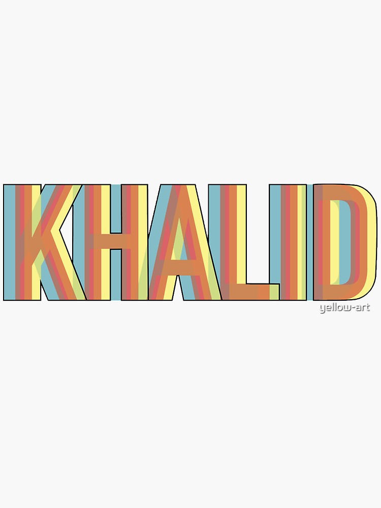 "khalid." Sticker for Sale by yellow-art | Redbubble