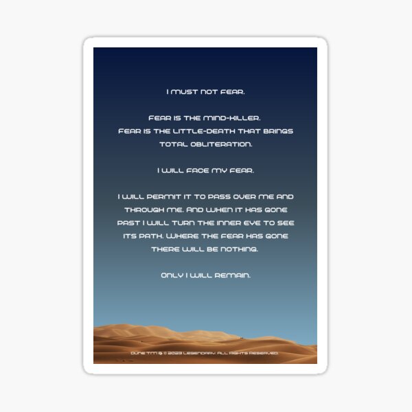 "Dune 'Litany of Fear' Poster" Sticker for Sale by Northstone | Redbubble