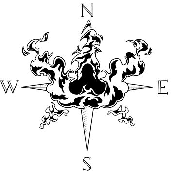 "Fire compass design" Sticker for Sale by Cassamd | Redbubble