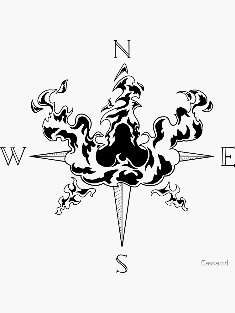 "Fire compass design" Sticker for Sale by Cassamd | Redbubble