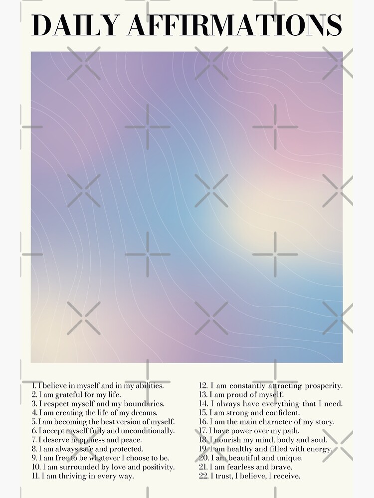 "Daily Affirmations gradient poster | Law of attraction and ...