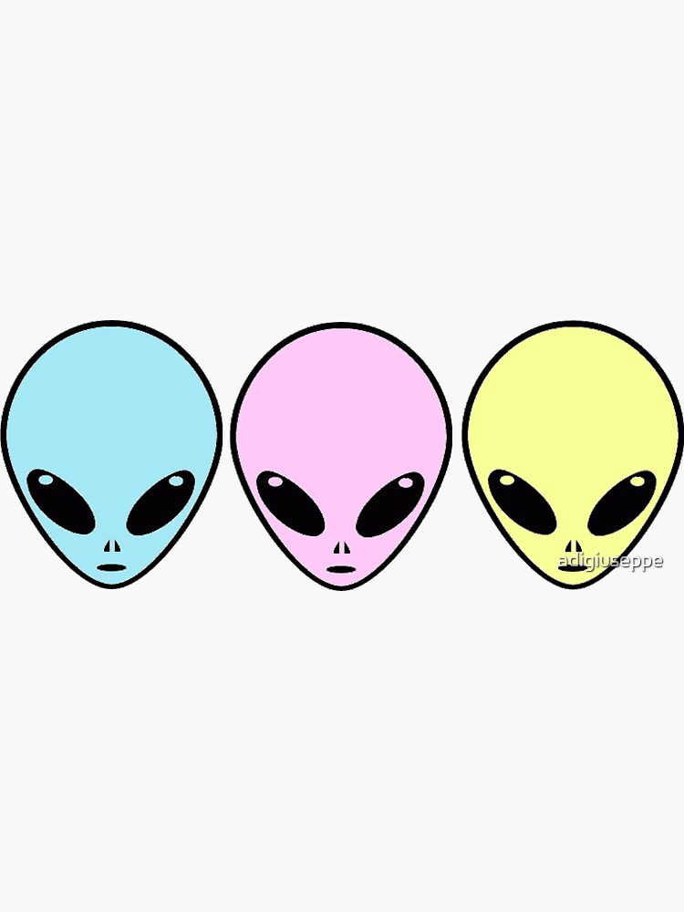 "Pastel Aliens" Sticker by adigiuseppe | Redbubble