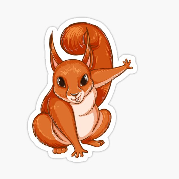 "Squirrel landing pose!" Sticker for Sale by NCNstudio | Redbubble