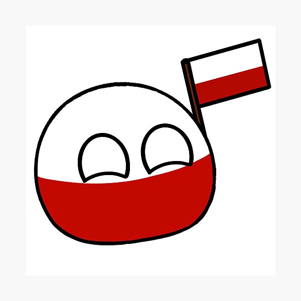"countryballs and their flag polandball " Photographic Print for Sale ...